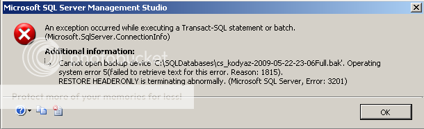 [Tut]Restoring DB error fix | RaGEZONE - MMO Development Forums